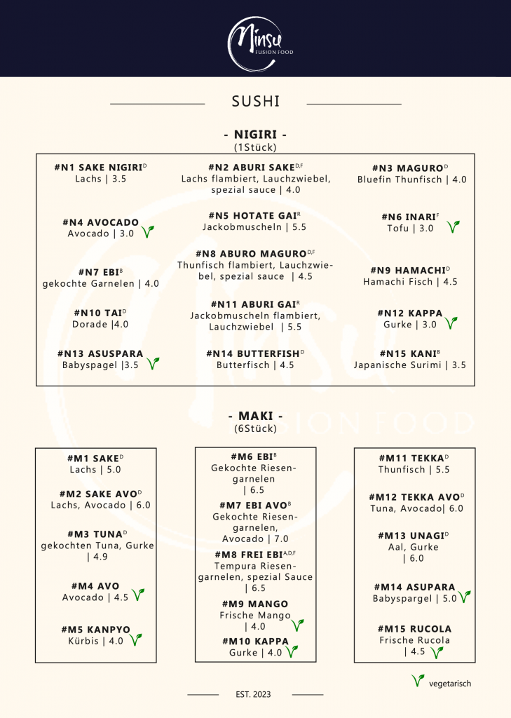 Menü – Minsu Fusion Kitchen