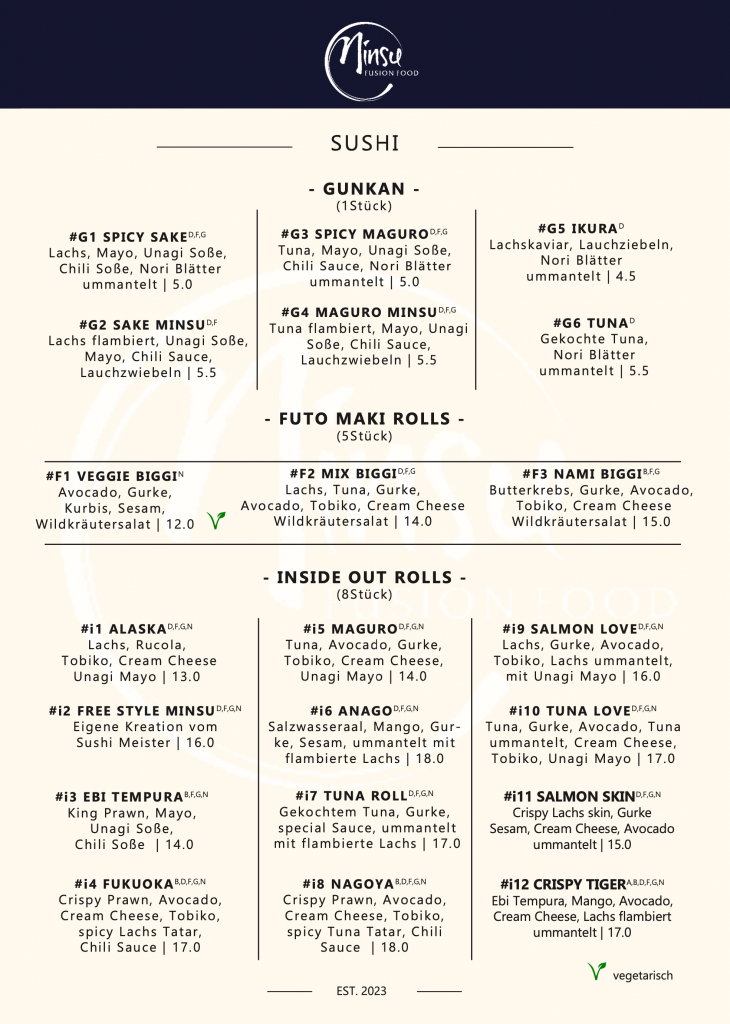 Menü – Minsu Fusion Kitchen