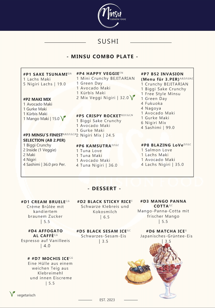 Sushi & Dessert – Minsu Restaurant